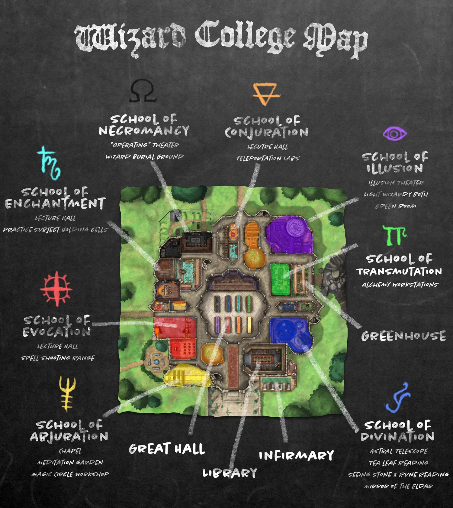 Wizard College Map by Limithron | Limithron