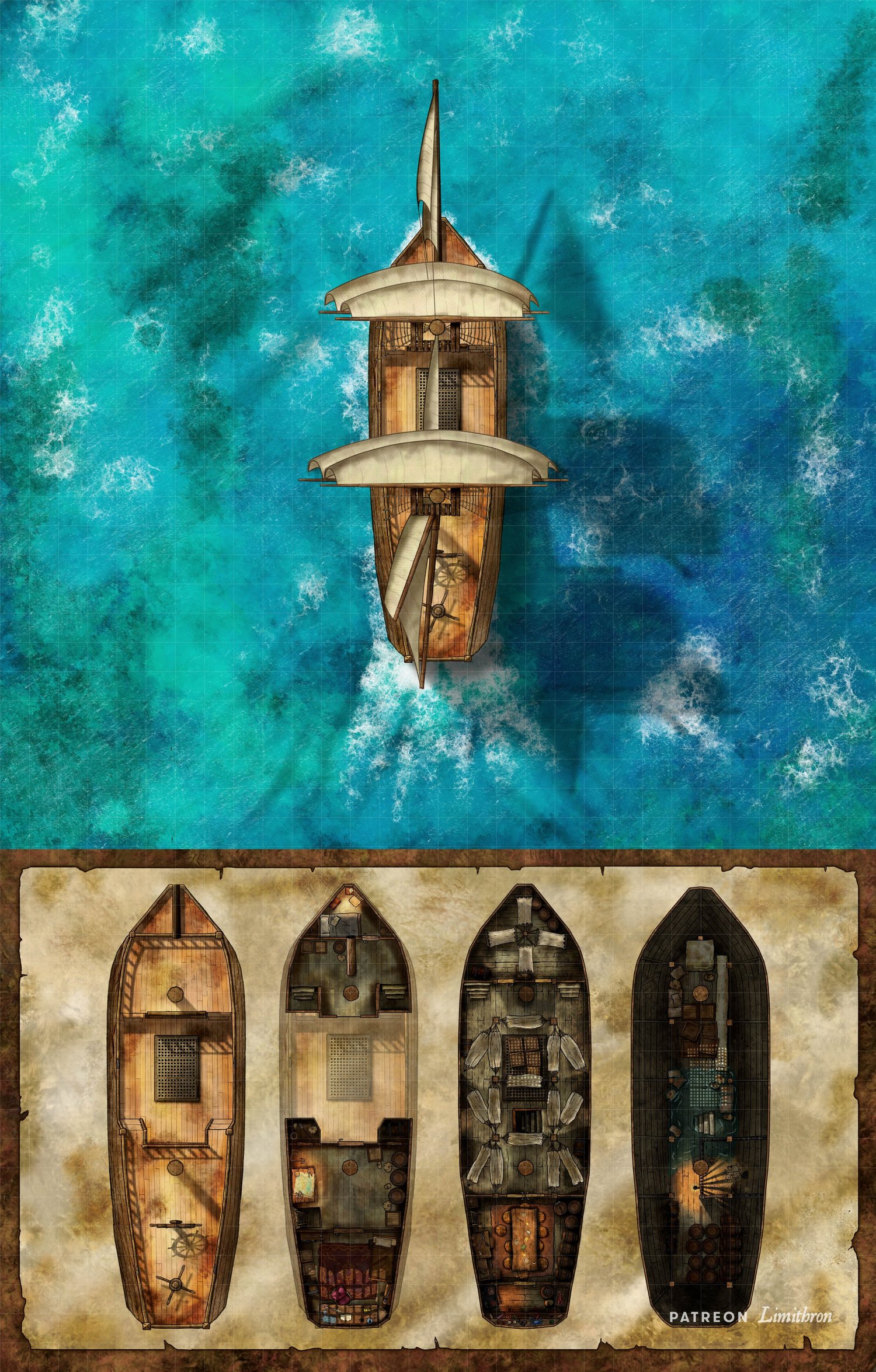 Brigantine Ship Map by Limithron | Limithron