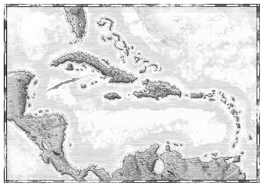 Dark Caribbean World Map & Cartography Kit by Limithron | Limithron