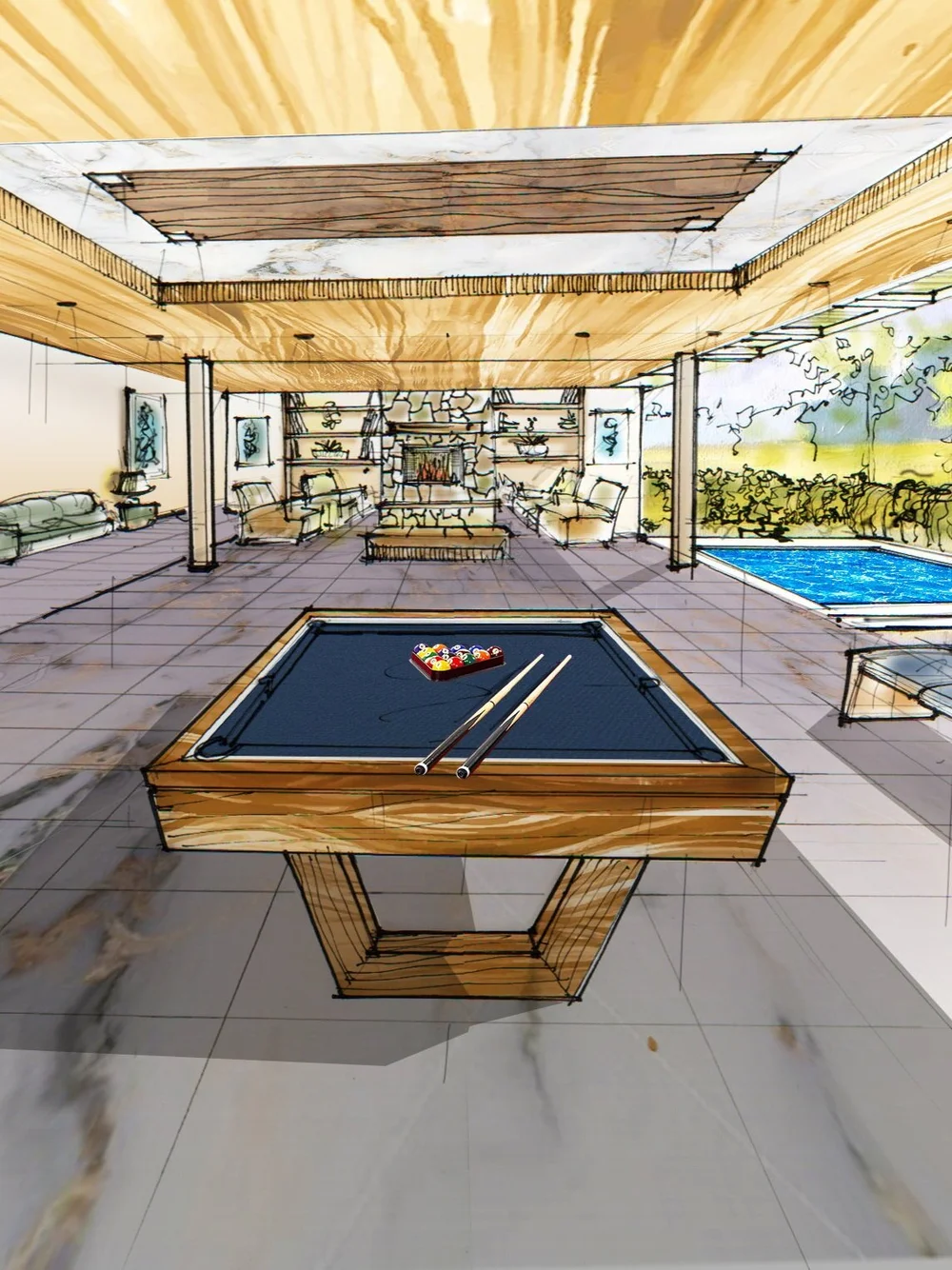 Lookbook: Outdoor game areas — Billiards by Brandt