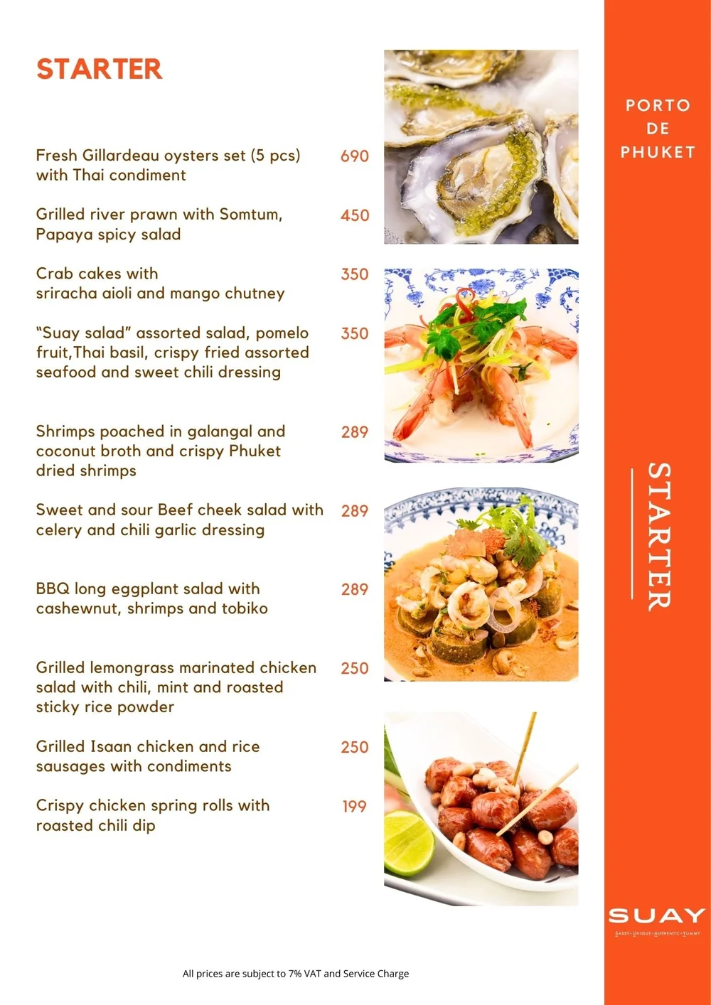 SUAY — SUAY Porto De Phuket Menu
