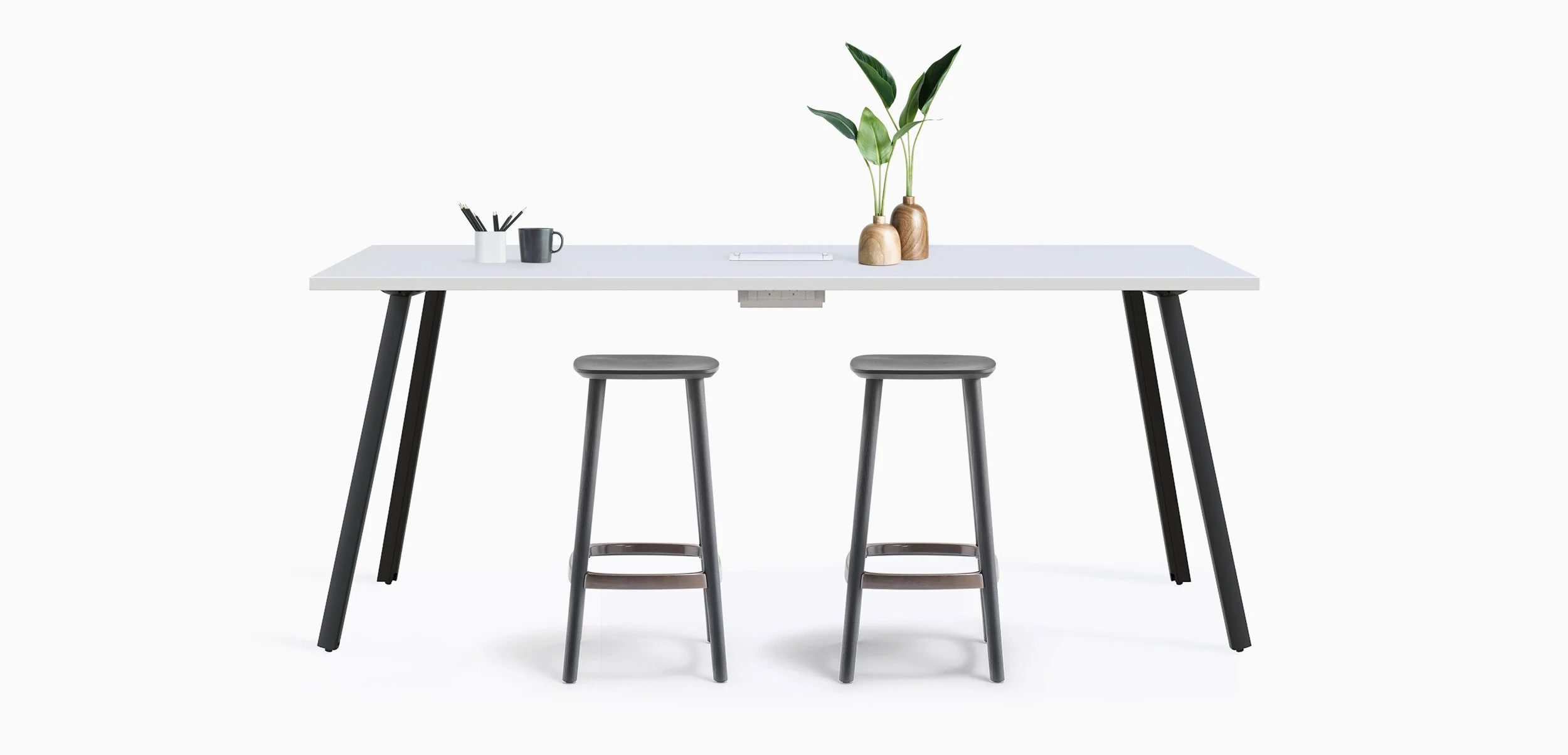 Sector table and leaner — Commercial furniture solutions | Aspect Furniture