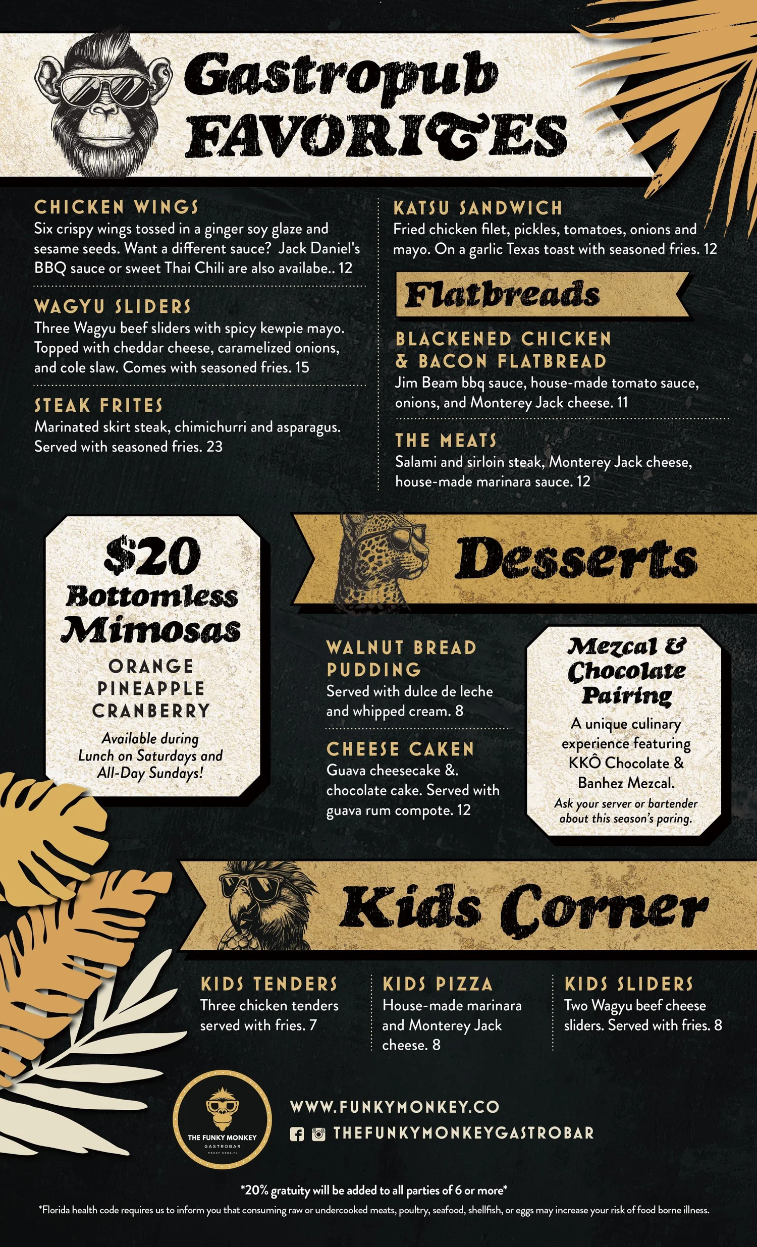 Menu — The Funky Monkey