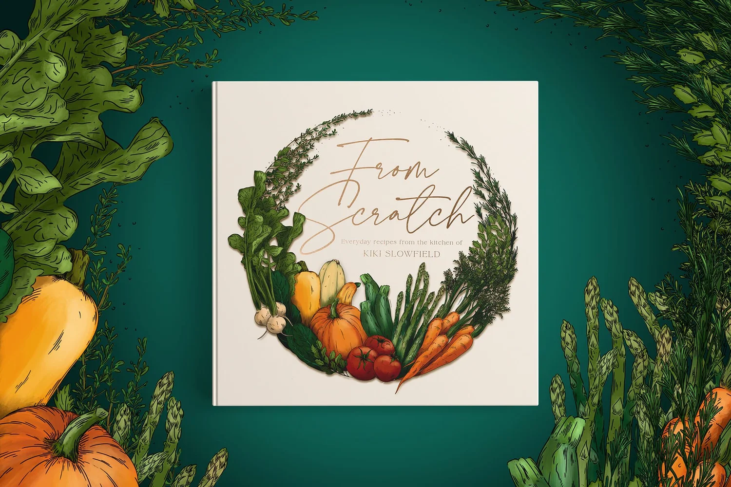 From Scratch Cookbook Cover — Flora Illustration