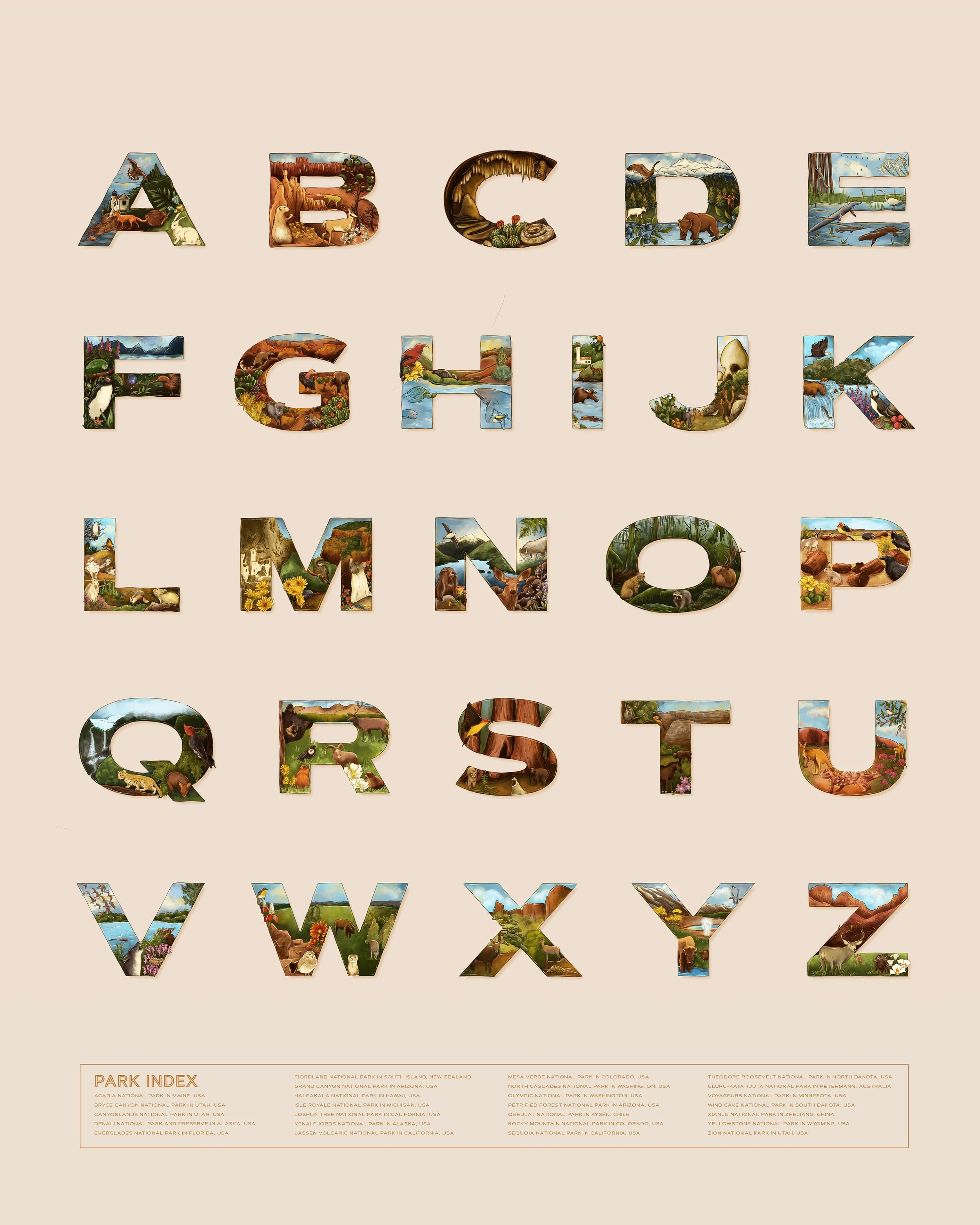 Illustrated Nature Lettering and Alphabet — Flora Illustration