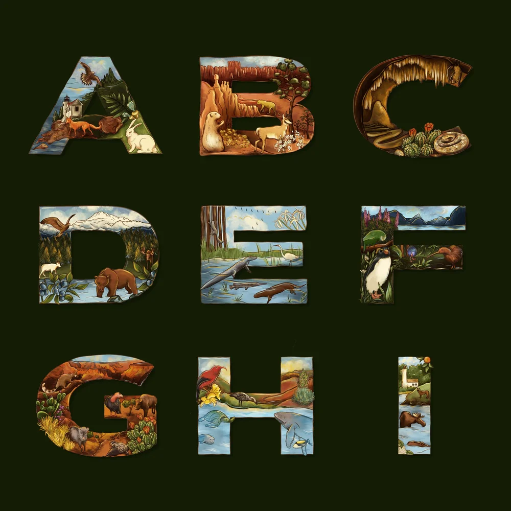 Illustrated Nature Lettering and Alphabet — Flora Illustration