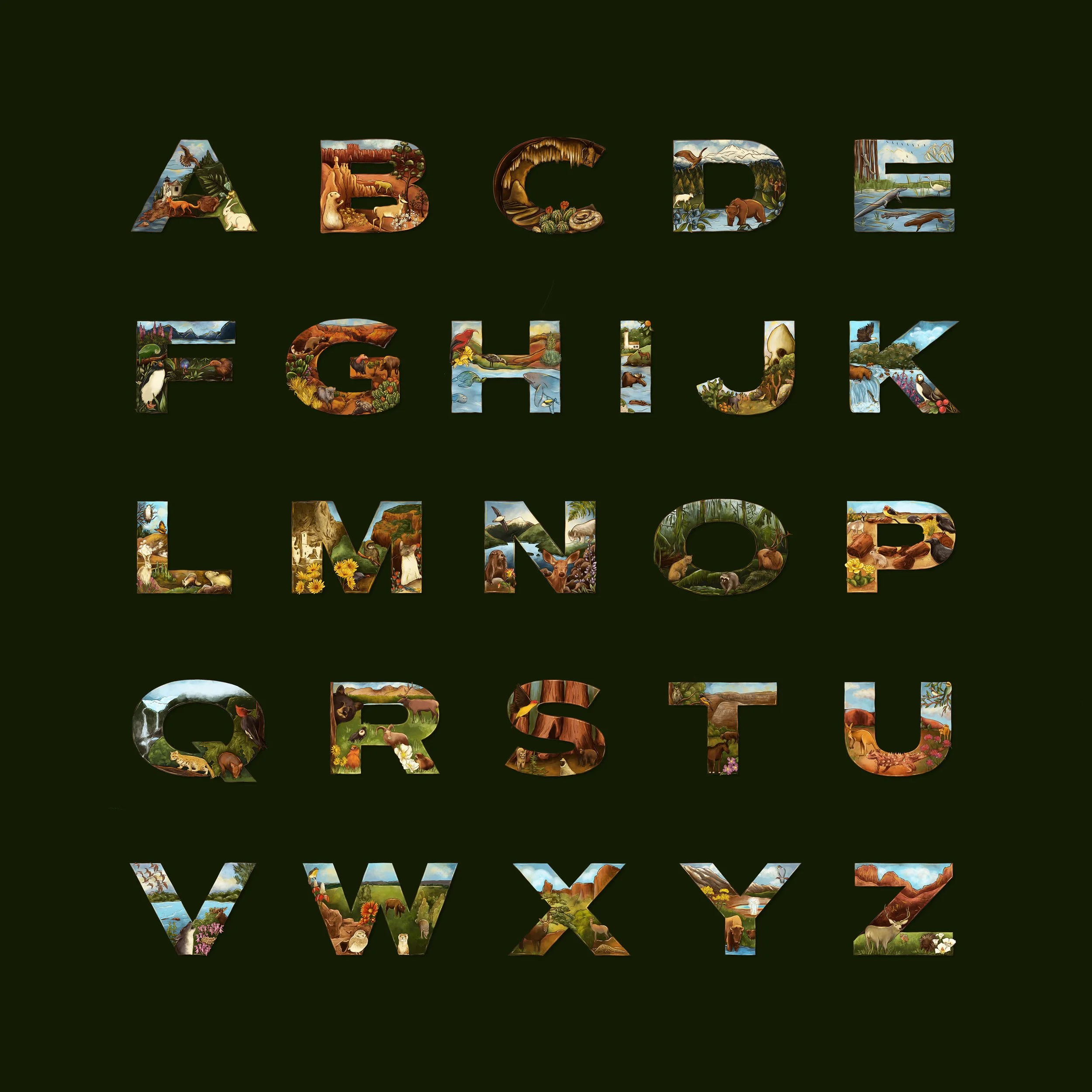 Illustrated Nature Lettering and Alphabet — Flora Illustration