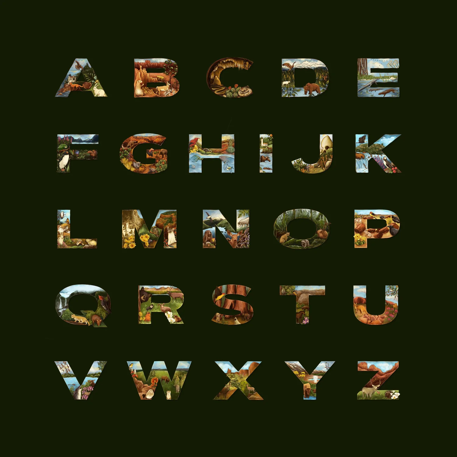 Illustrated Nature Lettering and Alphabet — Flora Illustration