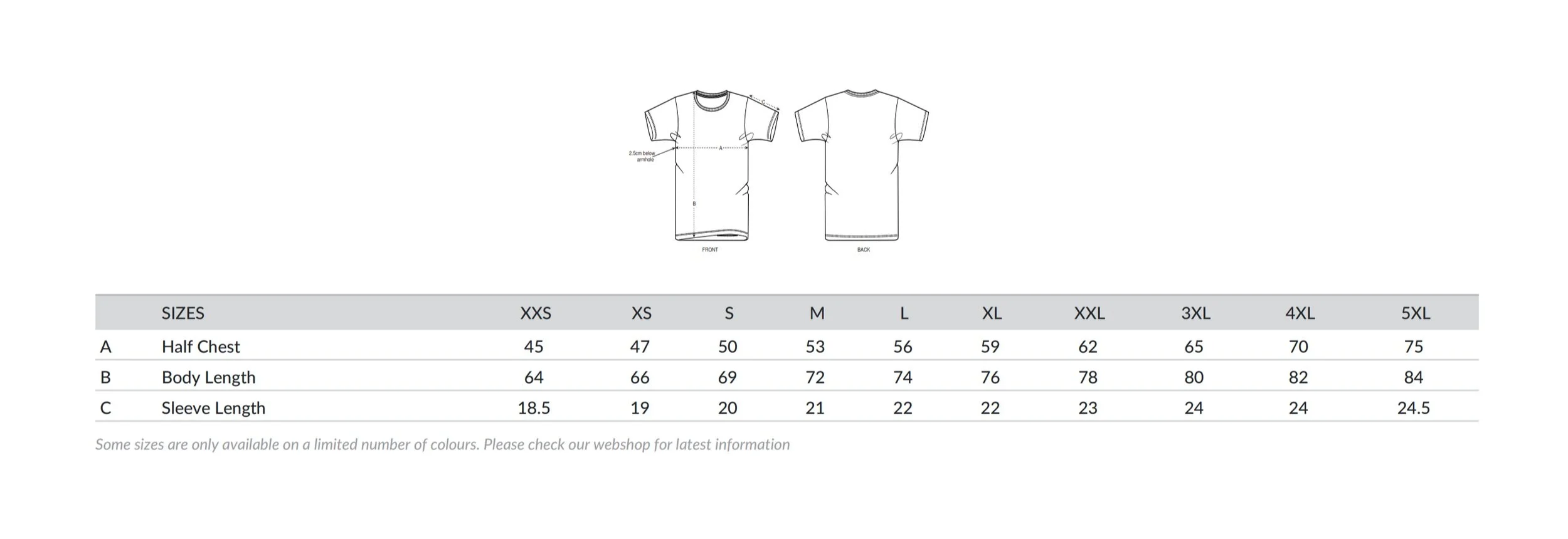 Merch Size Guides — Leopallooza Festival