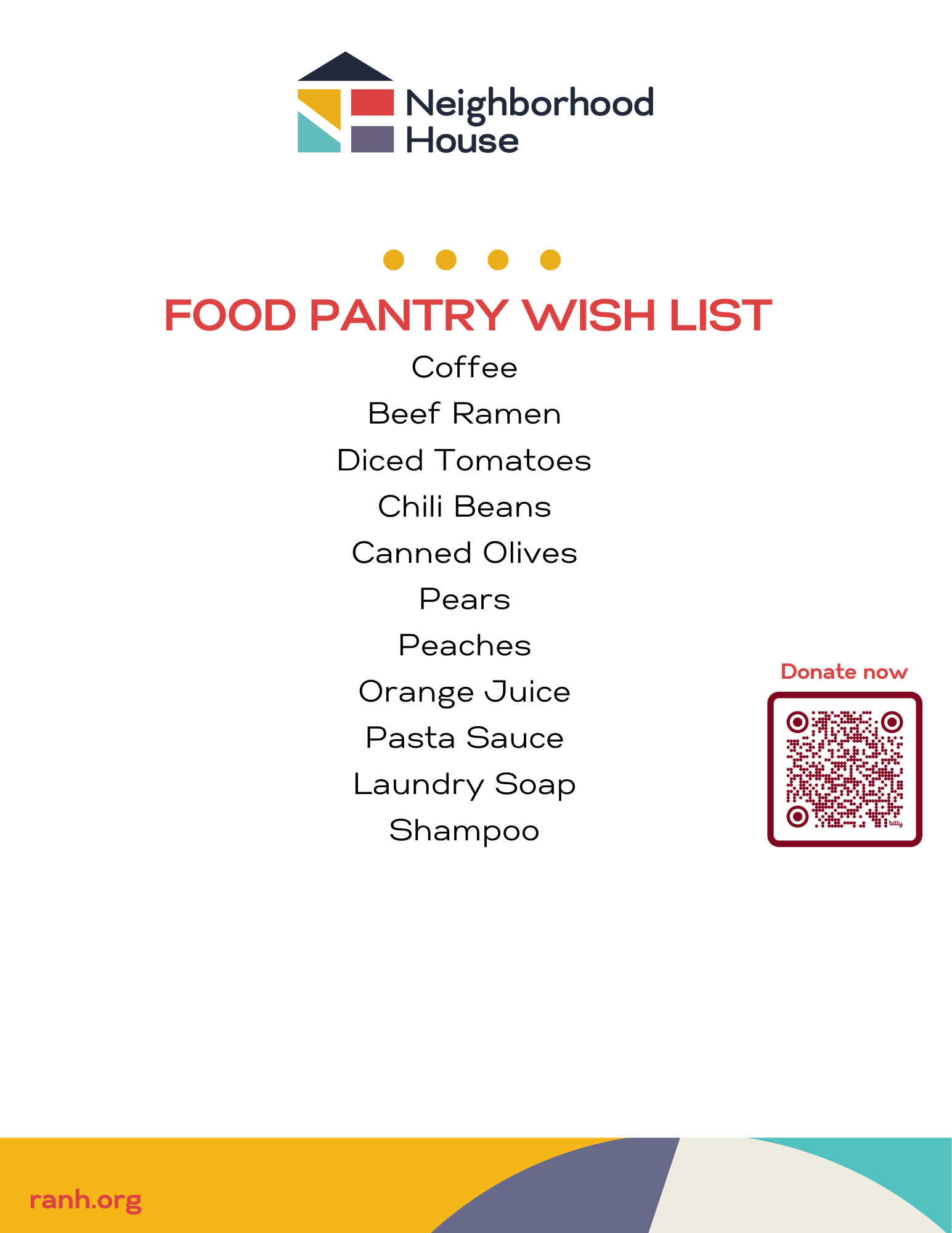 Food Pantry Wish List — Neighborhood House