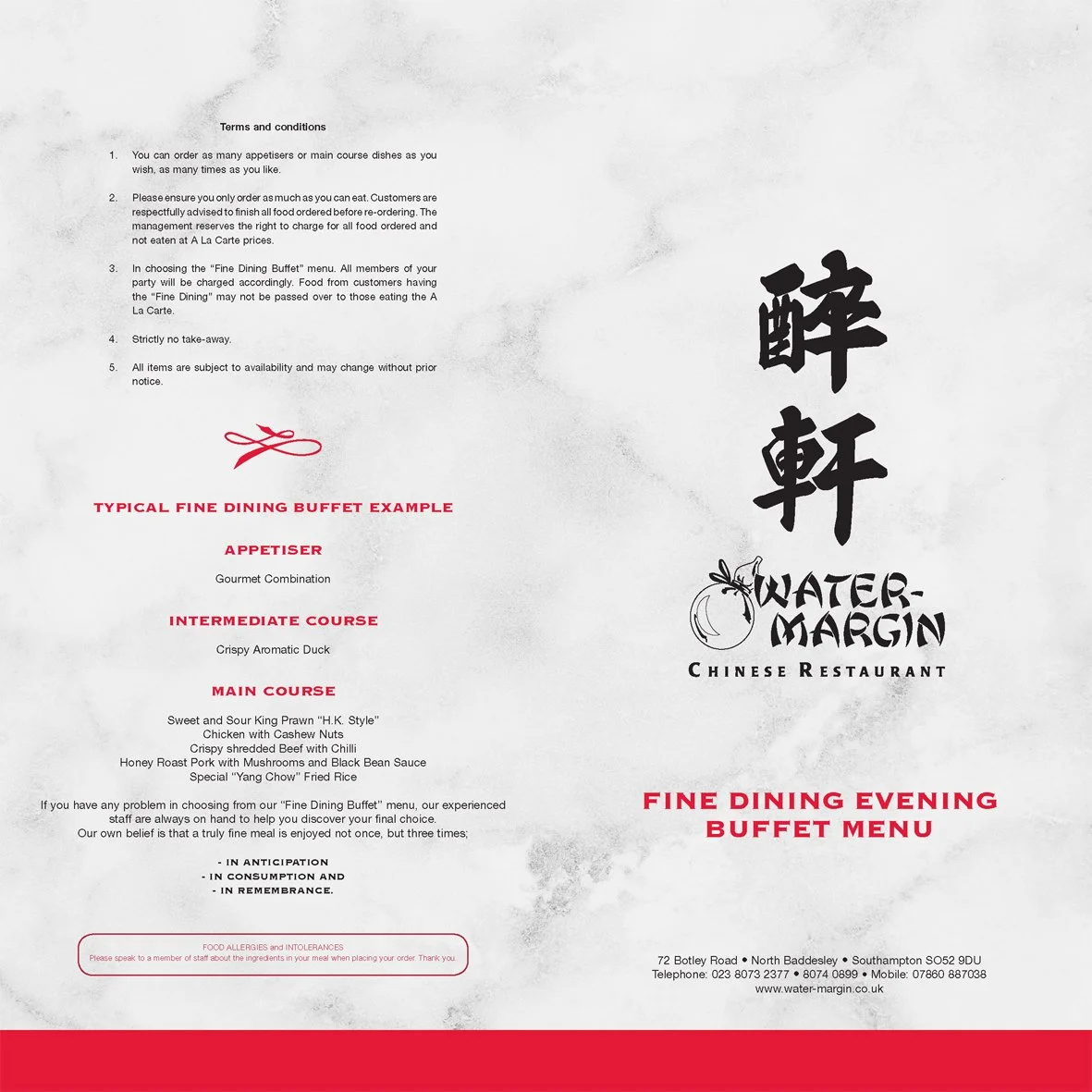 General 1 — Water Margin Chinese Restaurant & Takeaway in Southampton