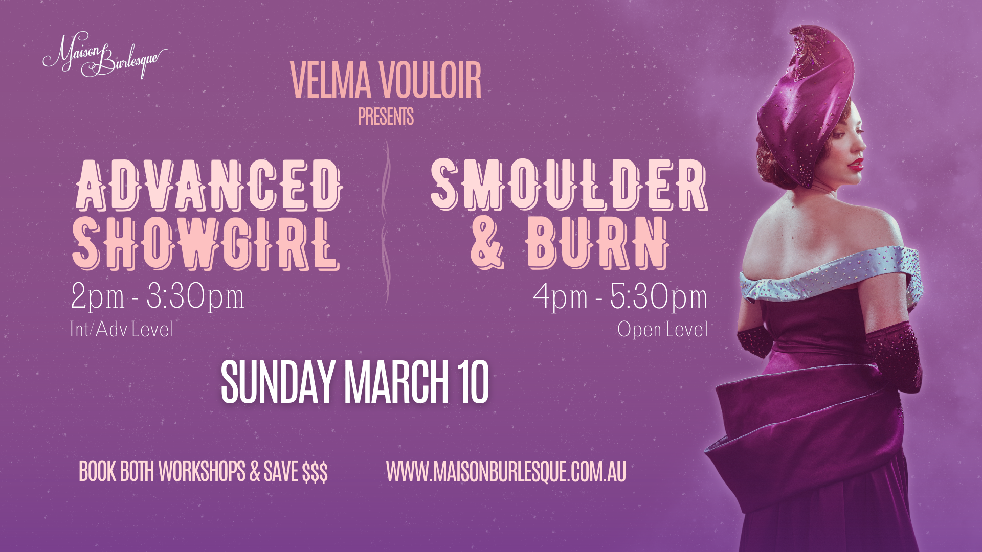 Workshops with Velma Vouloir: ‘Advanced Showgirl’ and ‘Smoulder & Burn ...