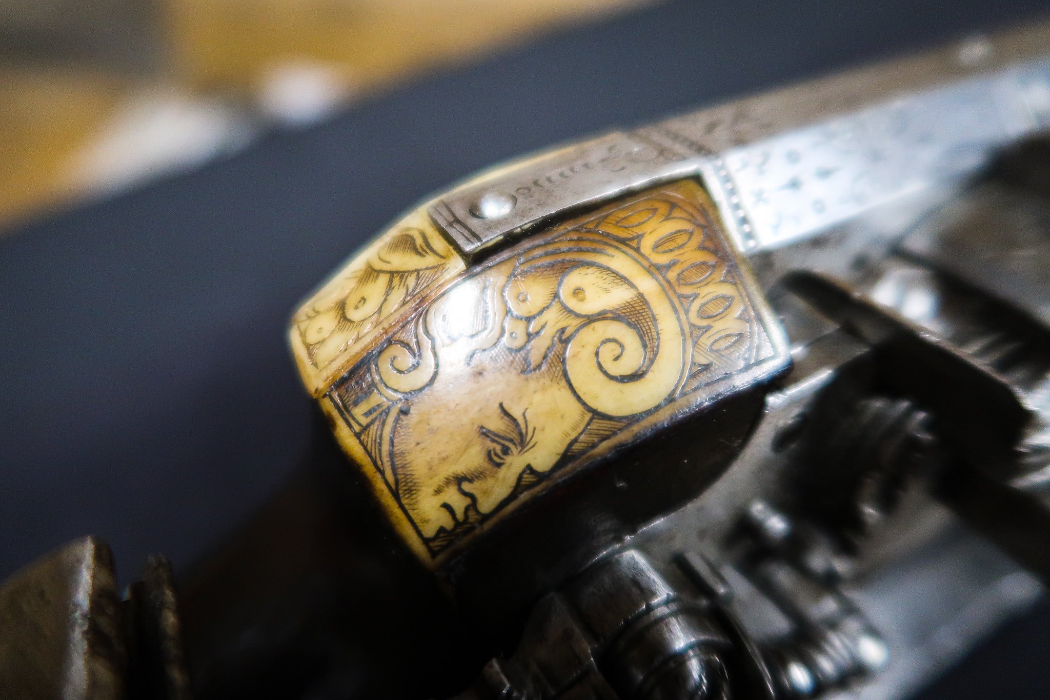 Original Double Barreled "Over/Under" Wheel Lock Pistol | Saxon Antique ...