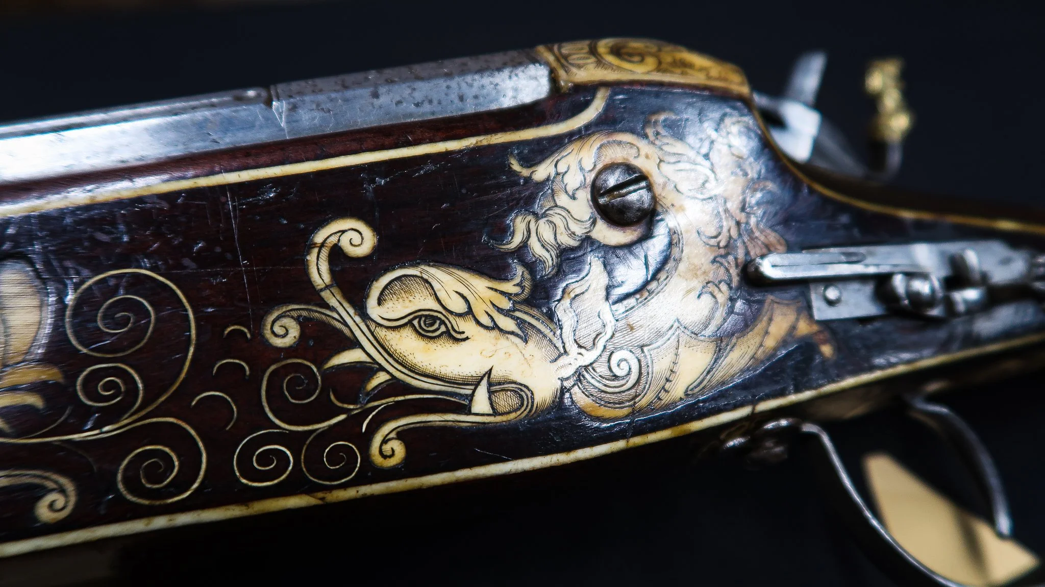 Original Double Barreled "Over/Under" Wheel Lock Pistol | Saxon Antique ...