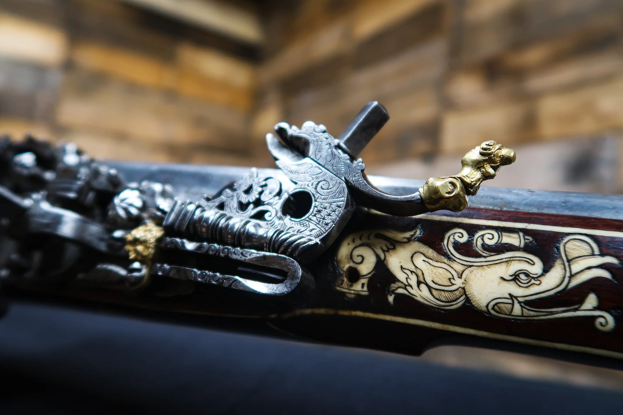 Original Double Barreled "Over/Under" Wheel Lock Pistol | Saxon Antique ...