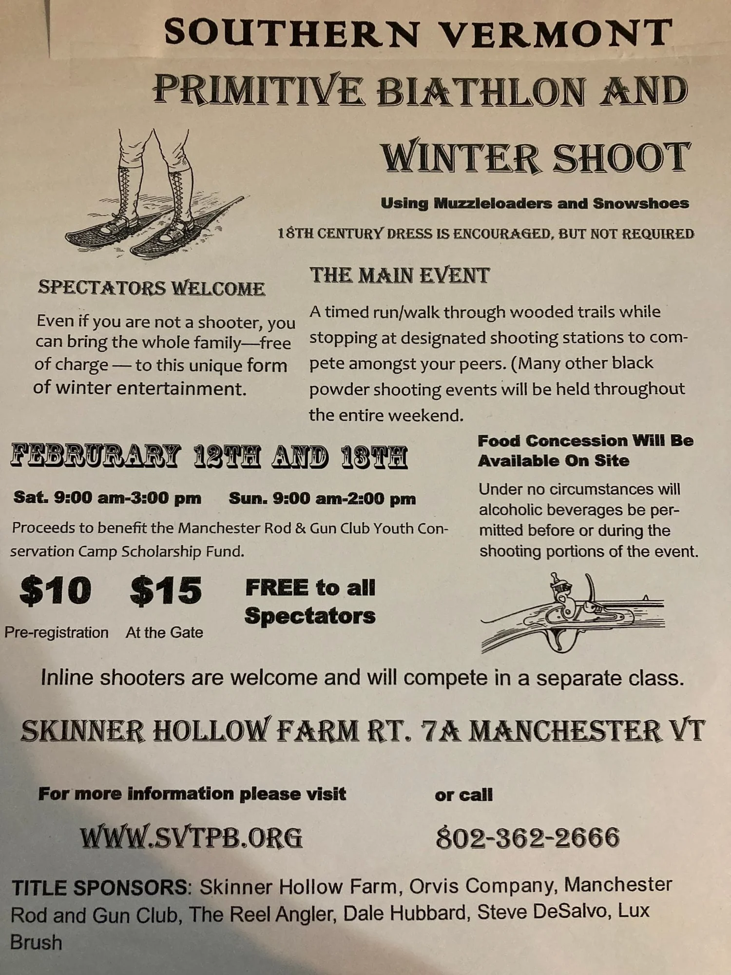 Southern Vermont Primitive Biathlon and Winter Shoot, Manchester VT ...