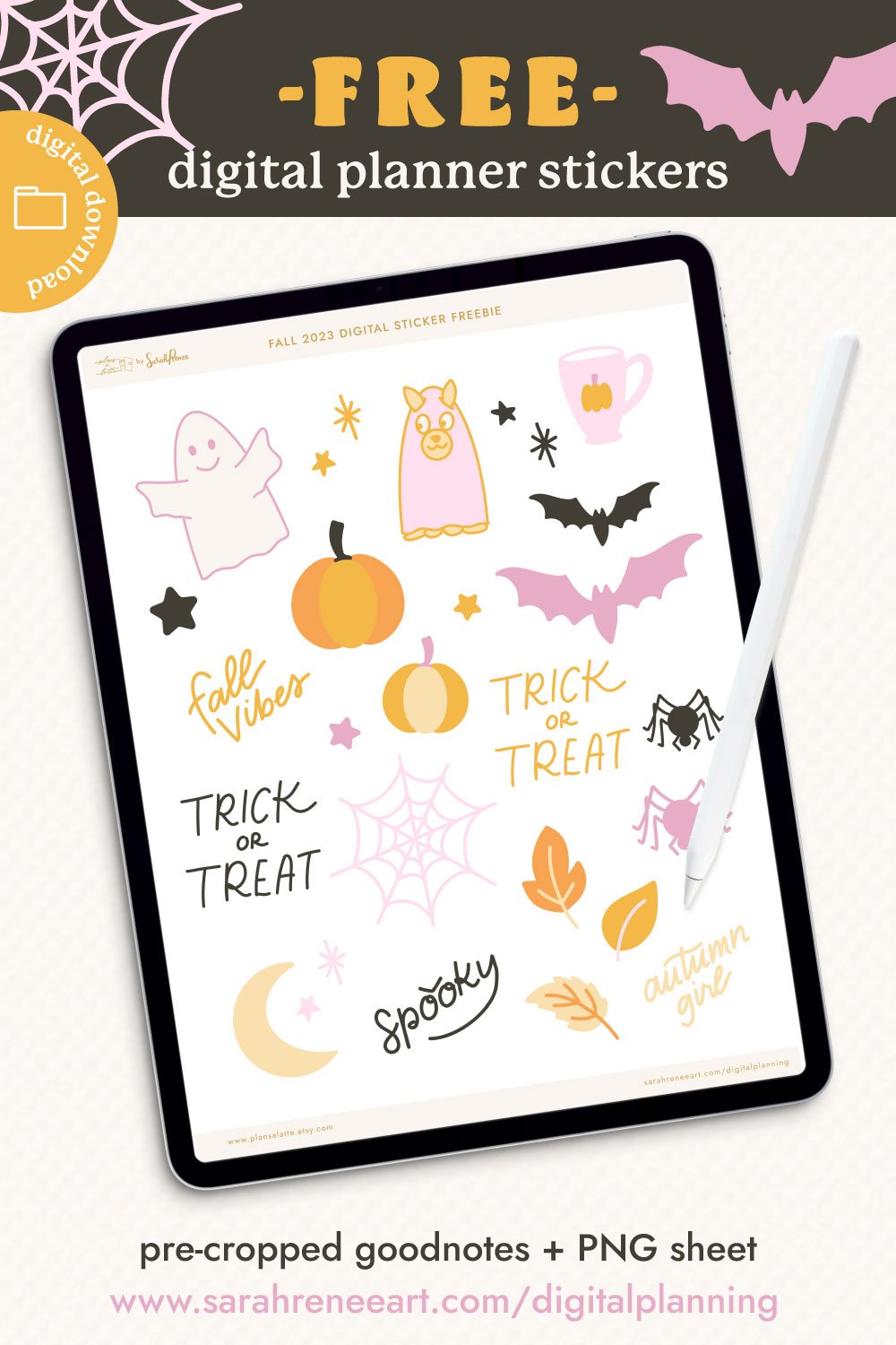 Free Halloween Fall Digital Planner Stickers for Goodnotes and PNG ...