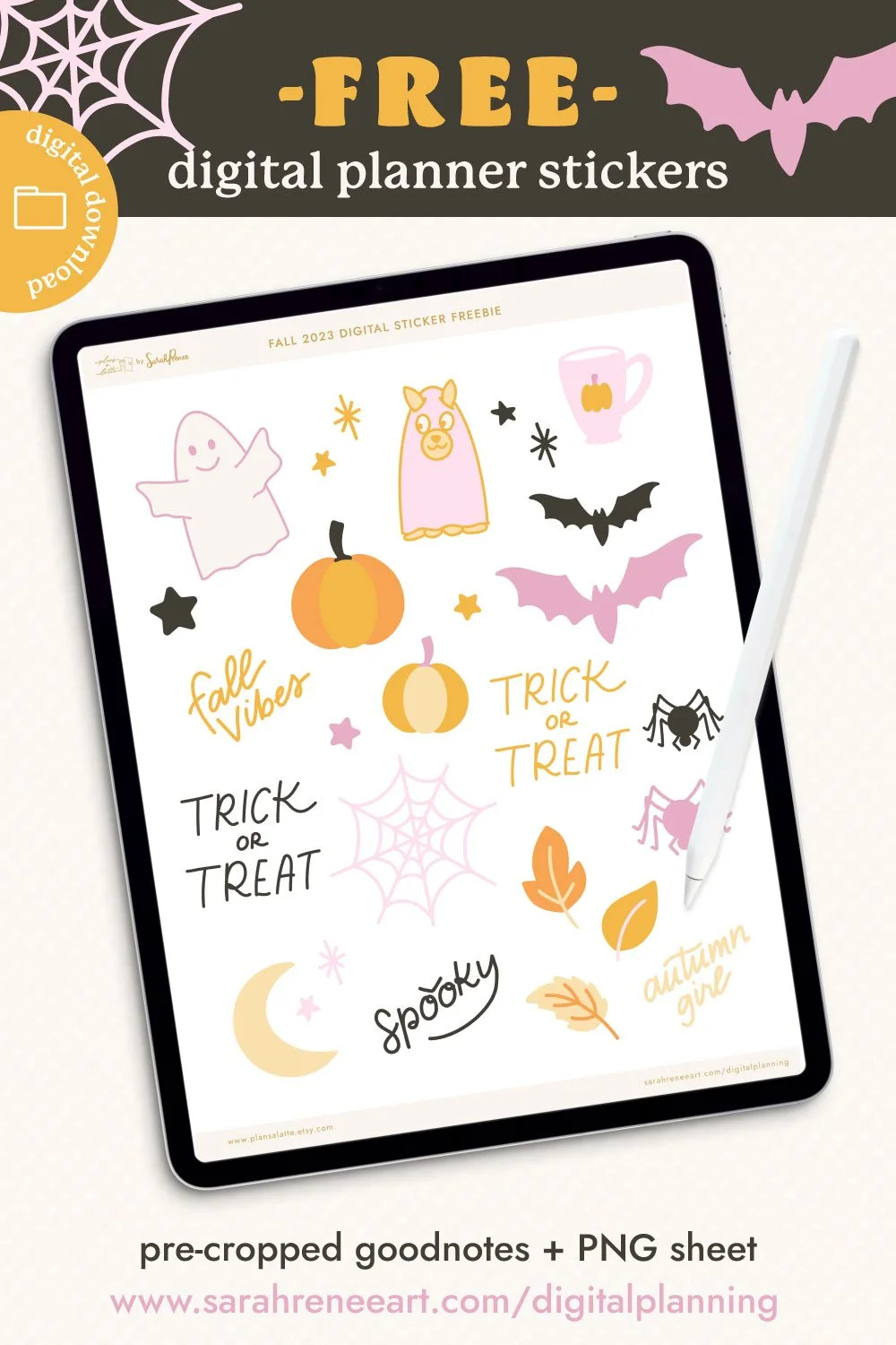 Free Halloween Fall Digital Planner Stickers for Goodnotes and PNG ...