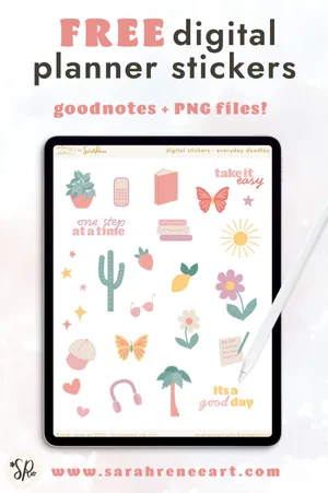 Free Digital Planner Stickers for Goodnotes and PNG — Sarah Renee Art
