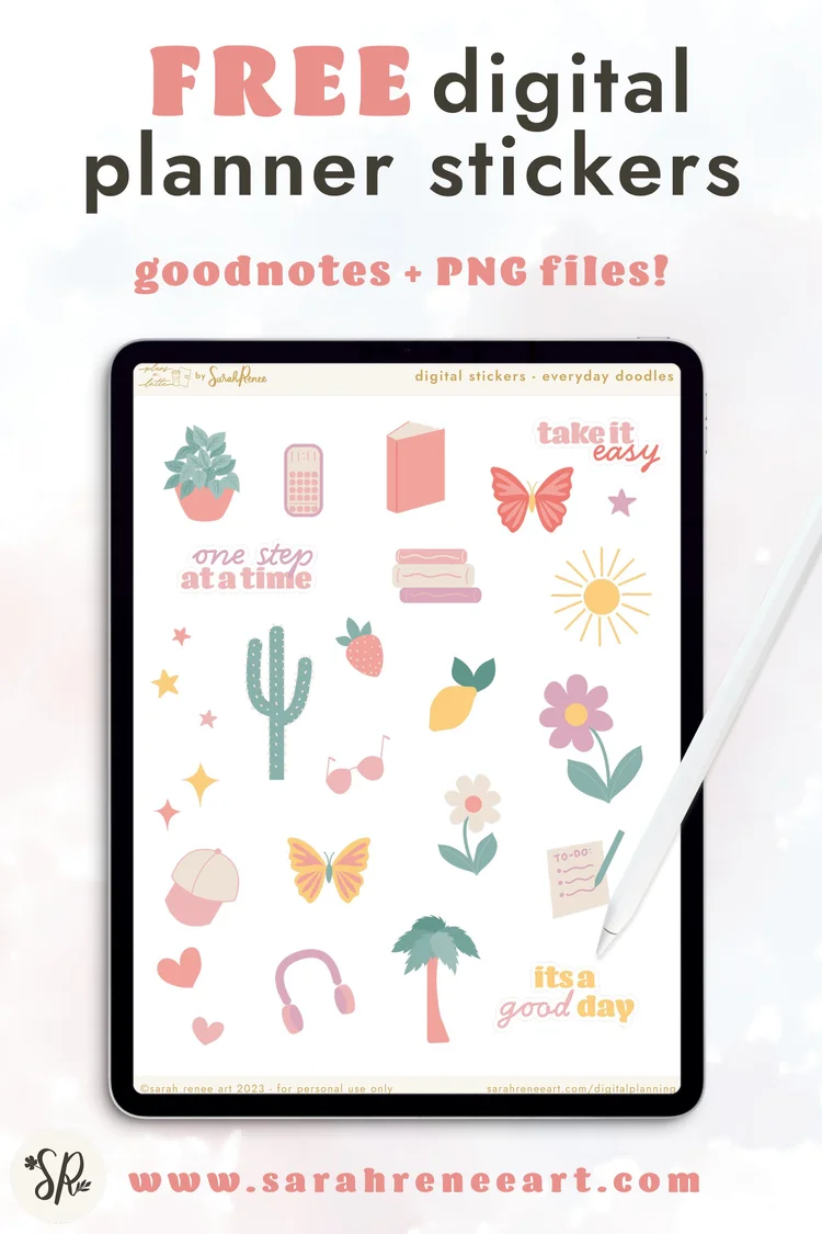 Free Digital Planner Stickers for Goodnotes and PNG — Sarah Renee Art