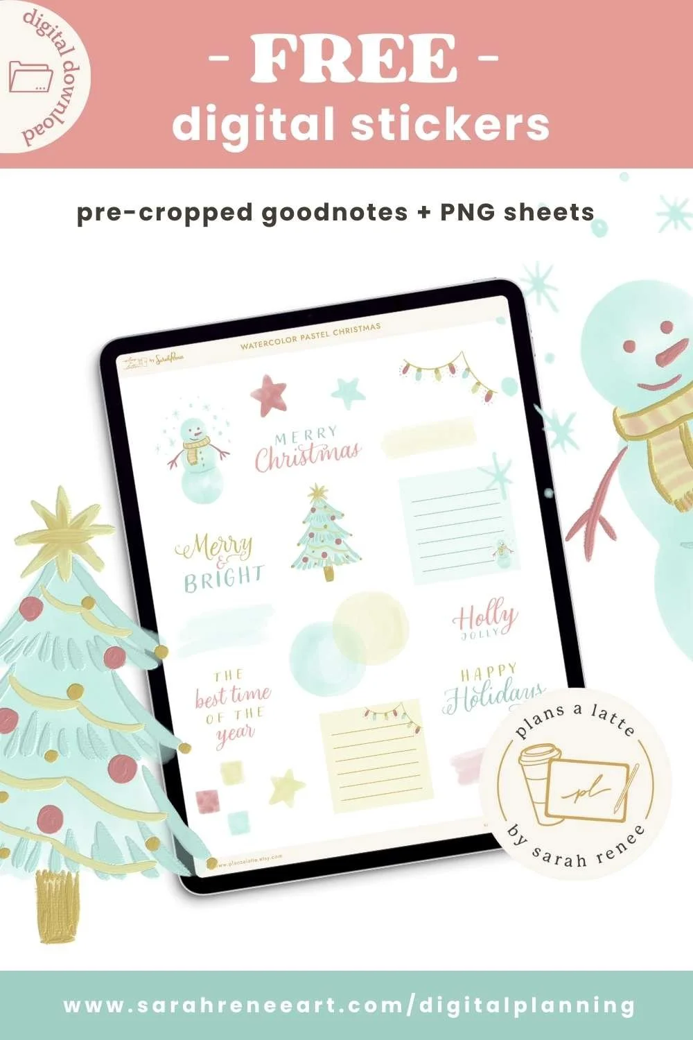 Free Pastel Winter Digital Planner Stickers for Goodnotes and PNG ...