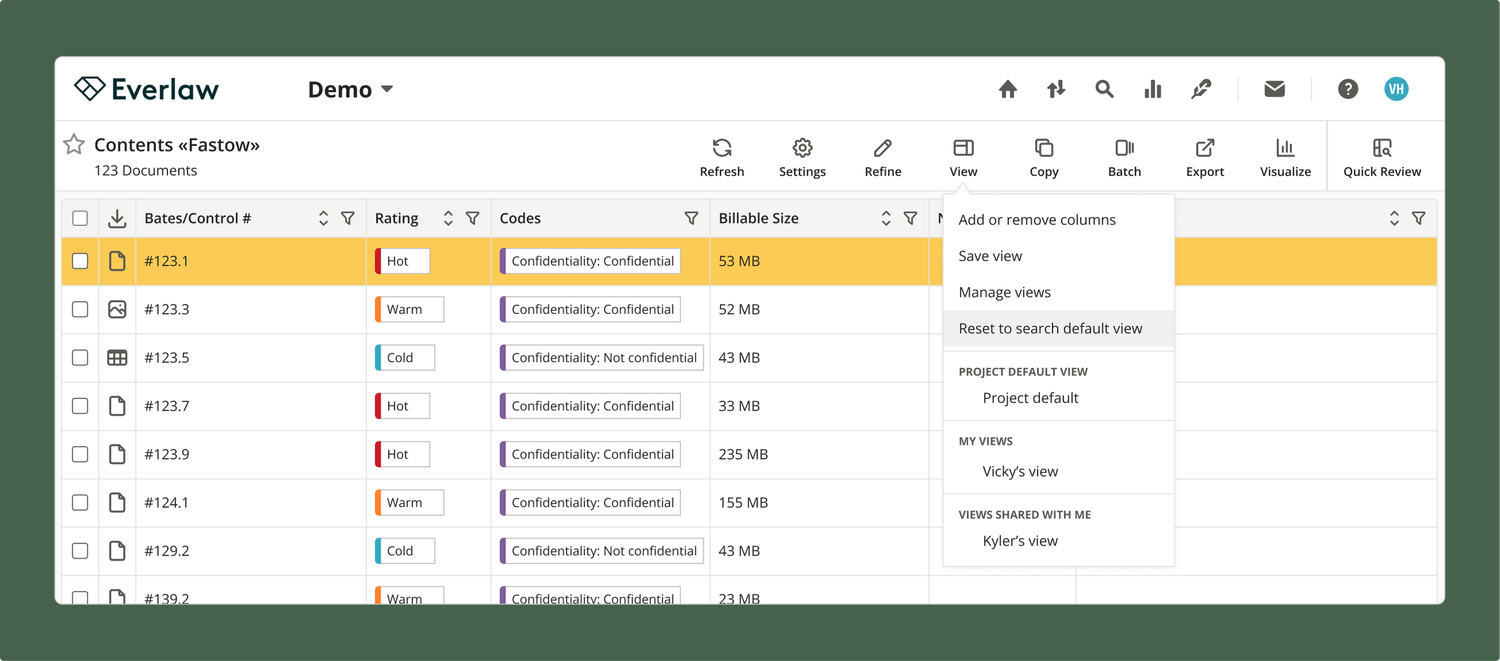 Crafting collaborative searches on Everlaw — Vicky Huynh