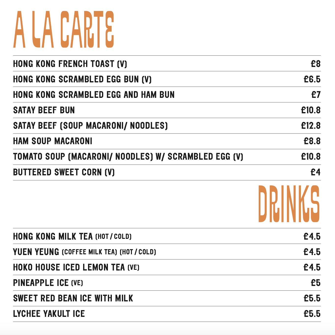 Breakfast Menu — HOKO MILK TEA