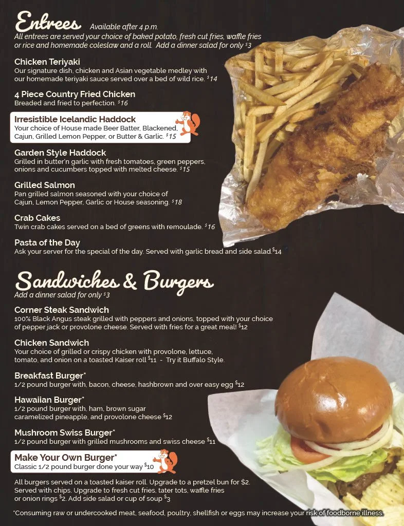 Menu | Order Online — The Corner Bar & Grillz