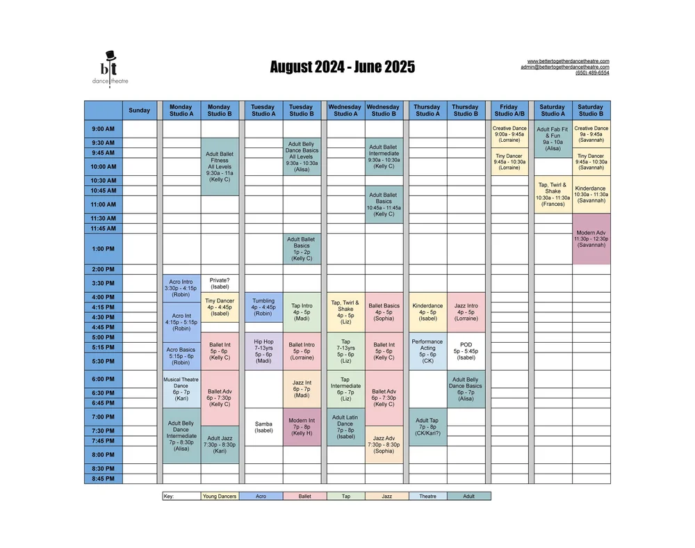 2025-2026 Calendar — bt dance|theatre