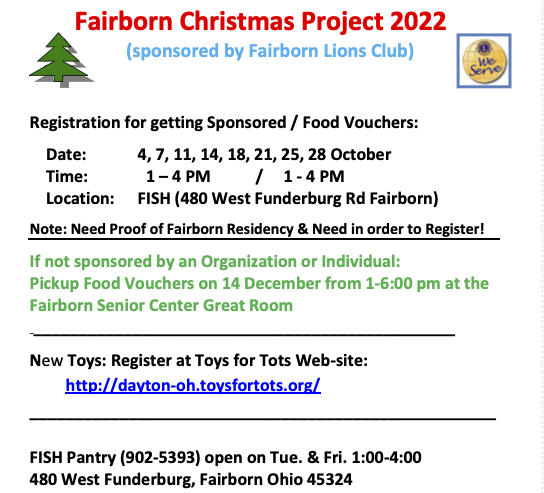 FISH Fairborn News — Fairborn FISH Food Pantry