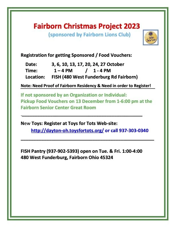 FISH Fairborn News — Fairborn FISH Food Pantry