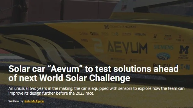 The Michigan Sun Run — University of Michigan Solar Car Team