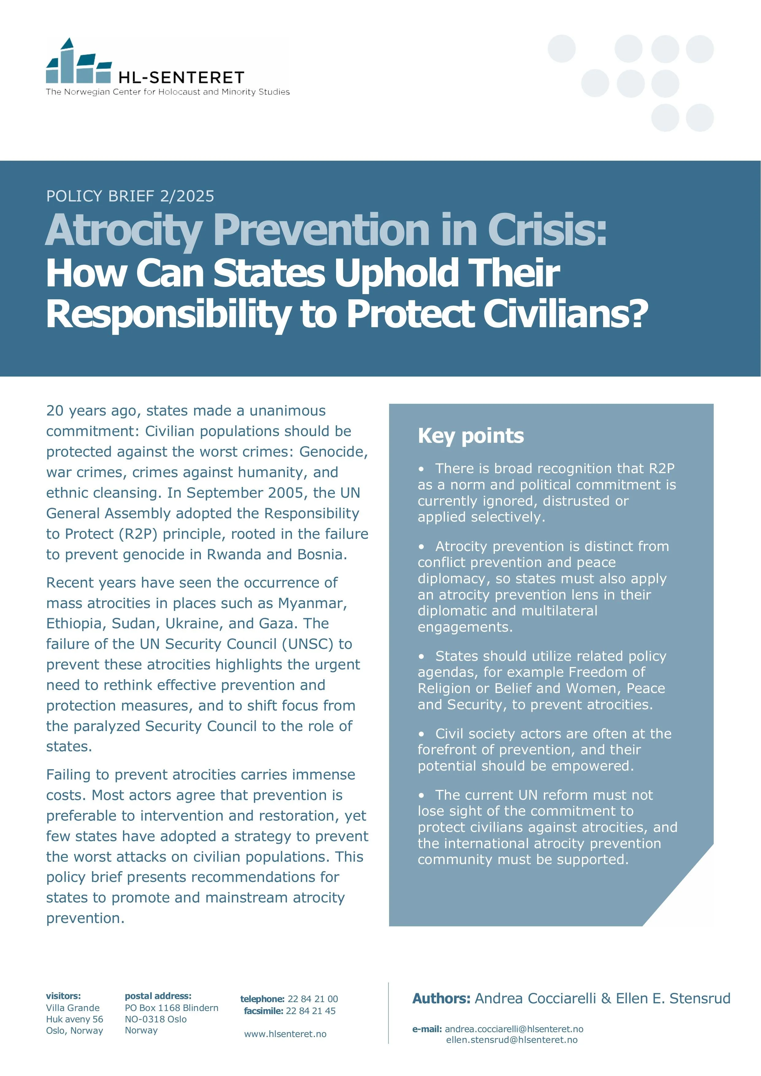 Atrocity Prevention in Crisis: How Can States Uphold Their ...