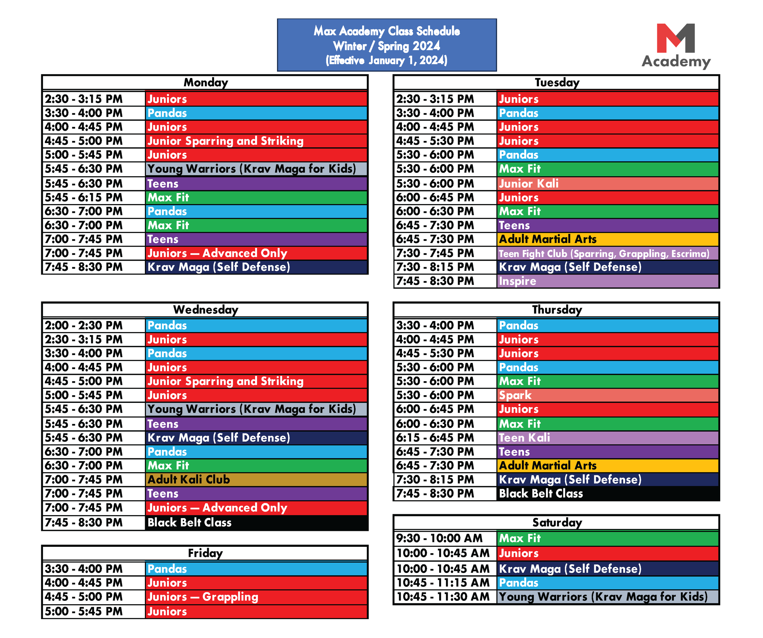 Schedule — MAX ACADEMY
