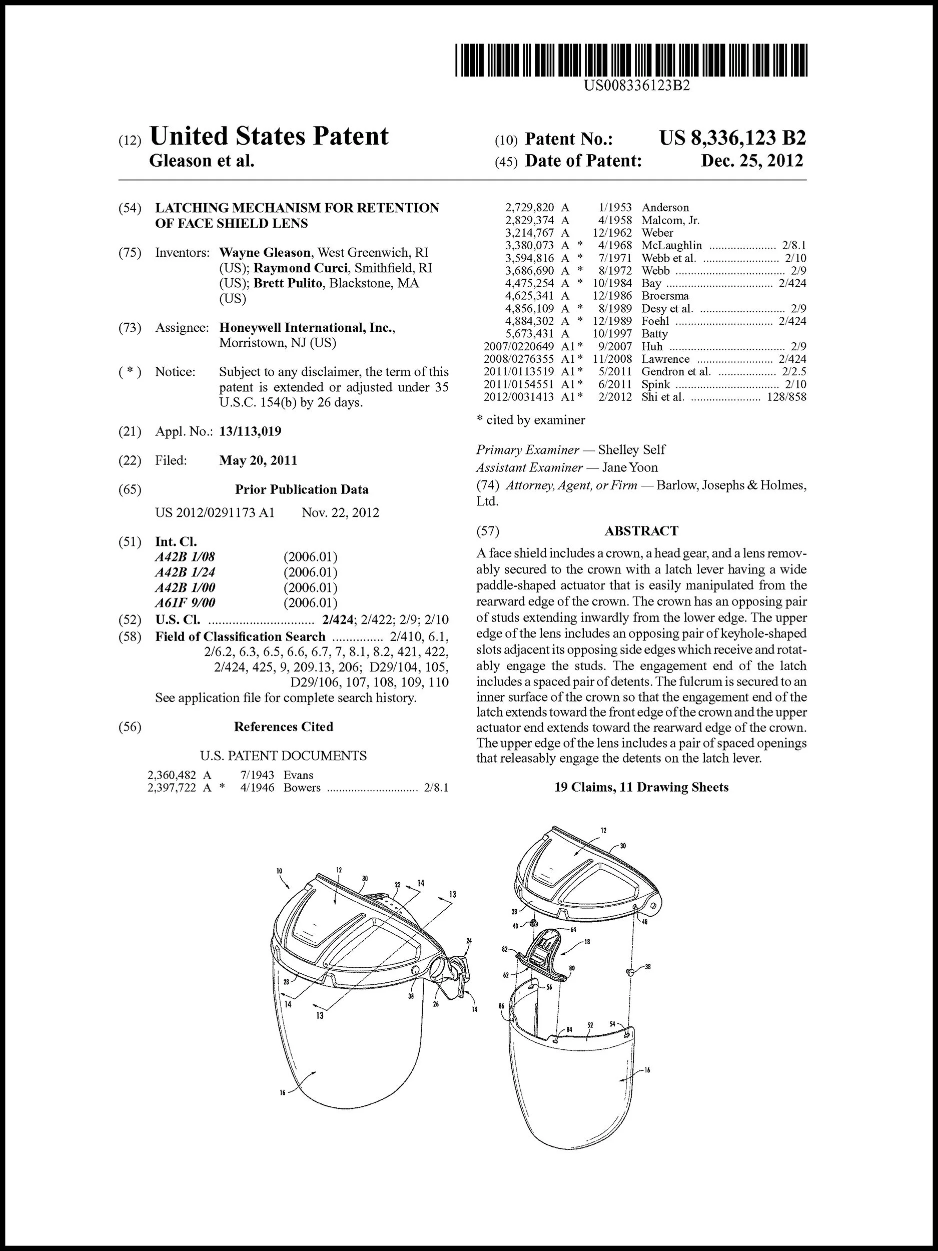 PATENTS — WAYNE J GLEASON INDUSTRIAL DESIGNER