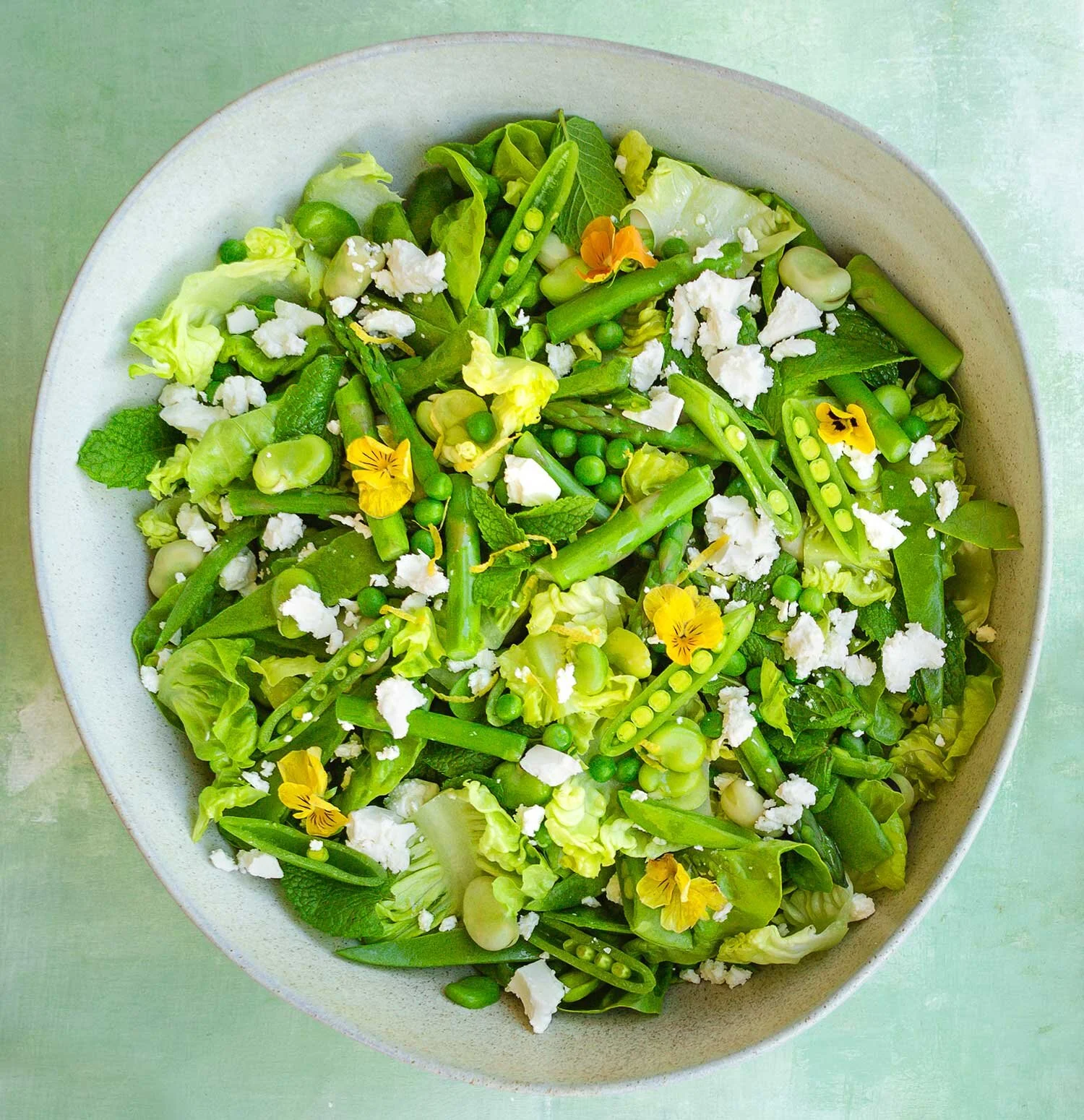 spring pea and broad bean salad — what's prue cooking