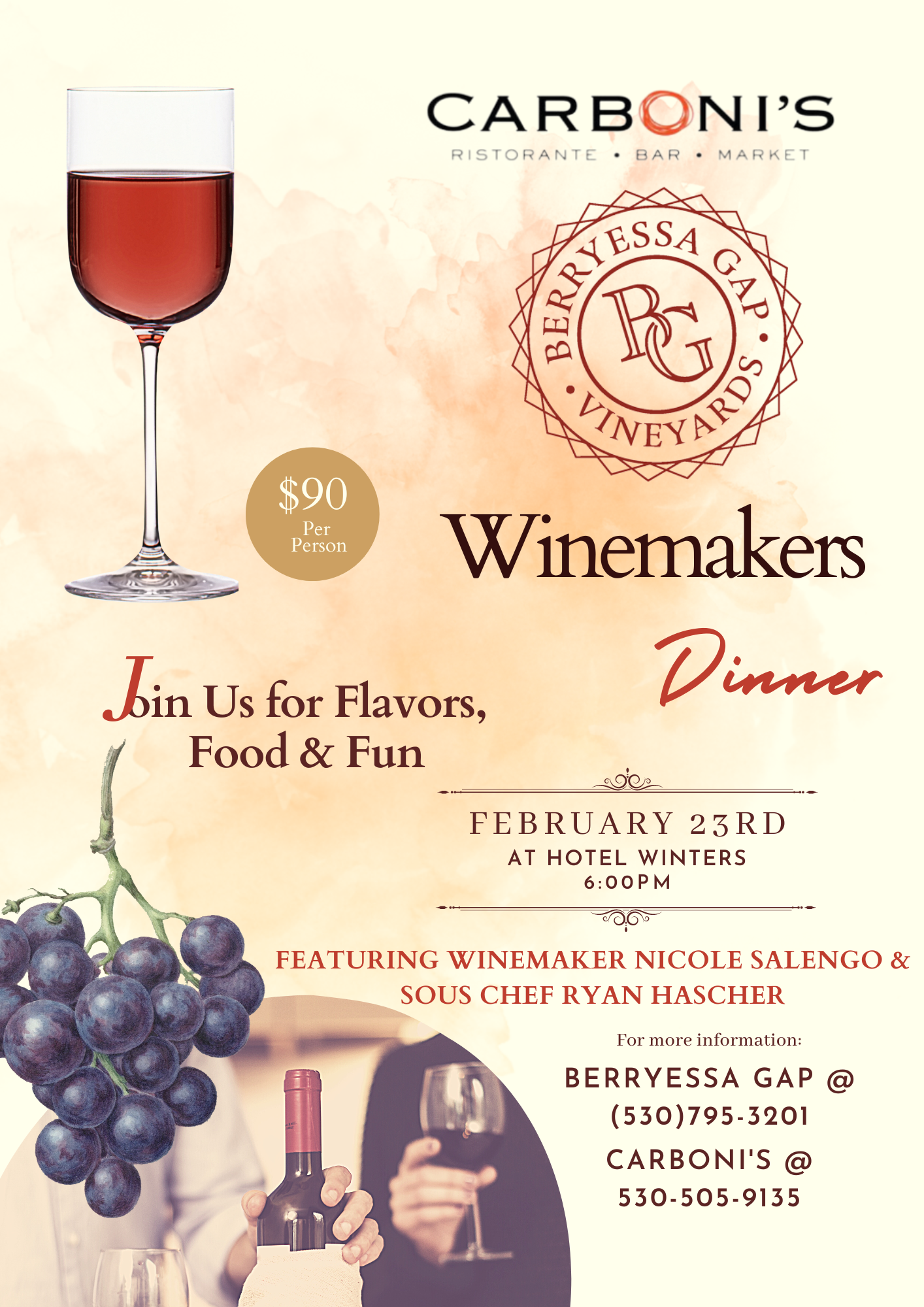 Winemakers Dinner at Hotel Winters — Discover Winters