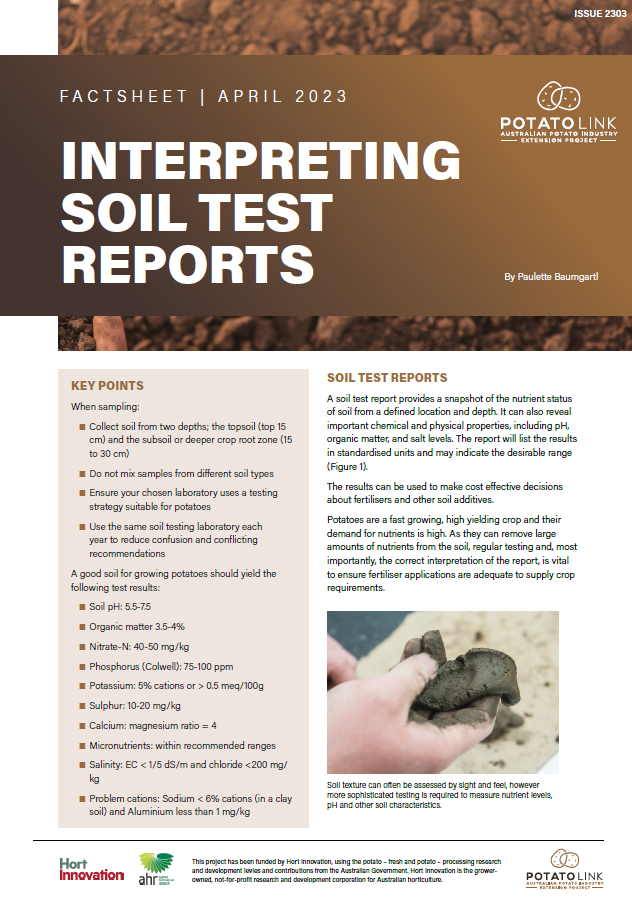 Interpreting soil test reports — PotatoLink