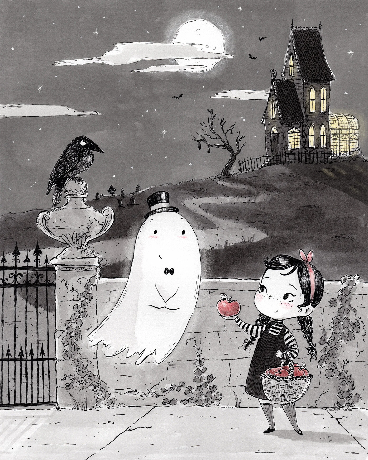 Black and White Children's Middle Grade Book Illustration — Alexandra ...