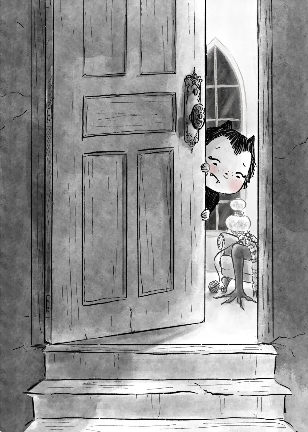 Black and White Children's Middle Grade Book Illustration — Alexandra ...