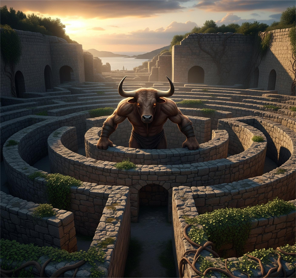 The Myth of the Minotaur and the Labyrinth of Crete