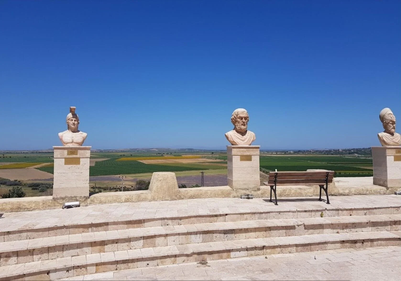 Busts of Greek Mythical Heroes Adorn Turkish Village near Troy