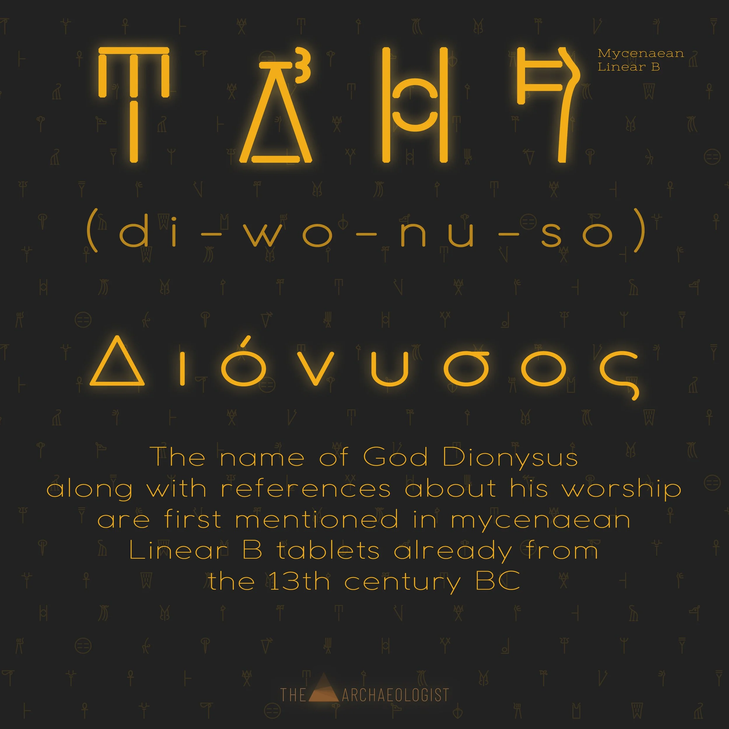 God Dionysus in Mycenaean Linear B Script: Confirmation of Dionysus's ...