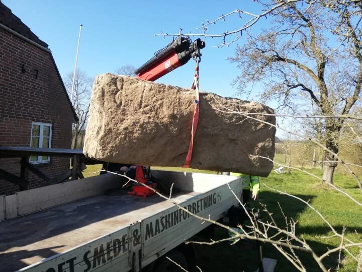 A huge Rune-stone discovered in Denmark beneath a kitchen floor