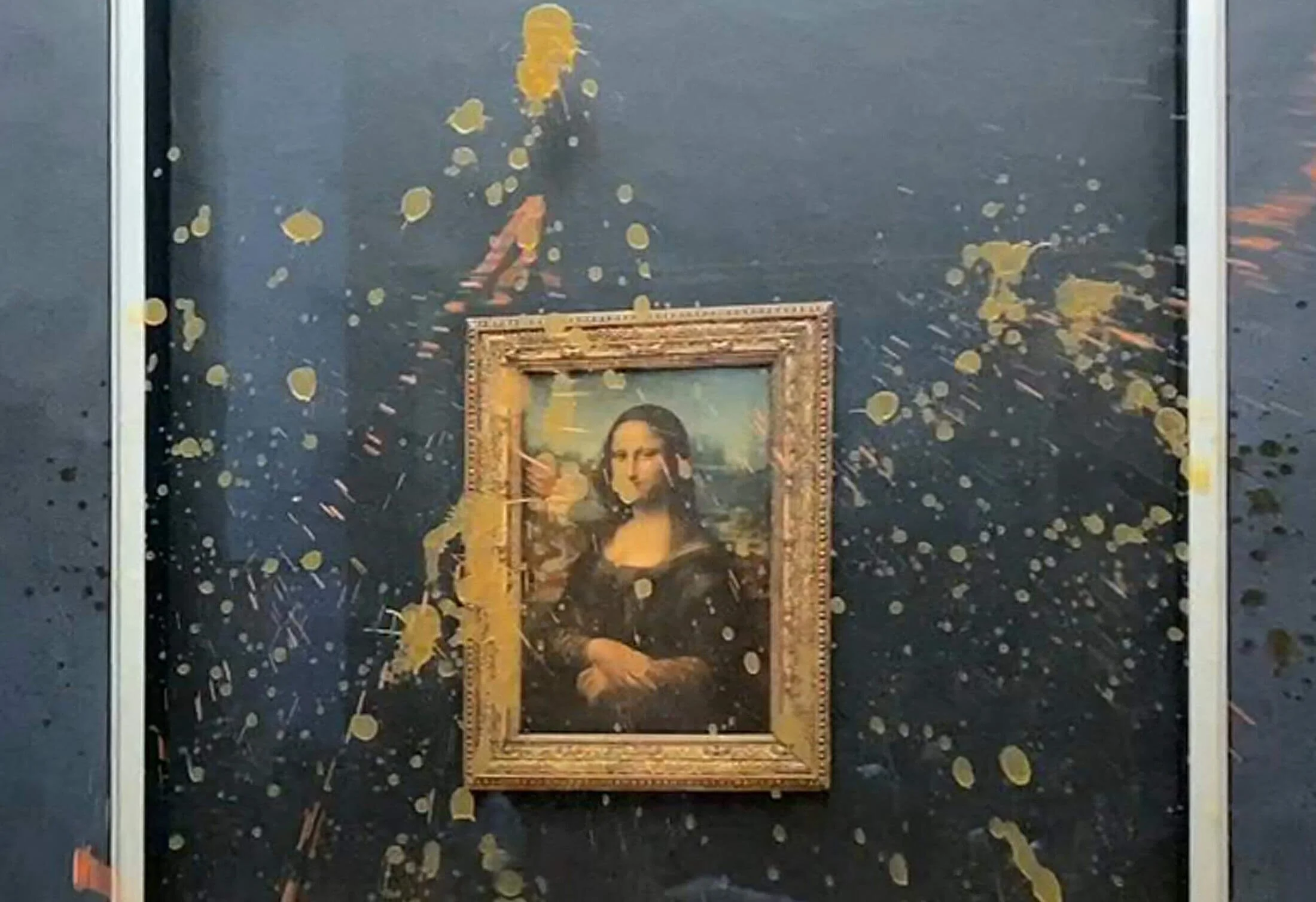 Climate activists throw soup at the Mona Lisa
