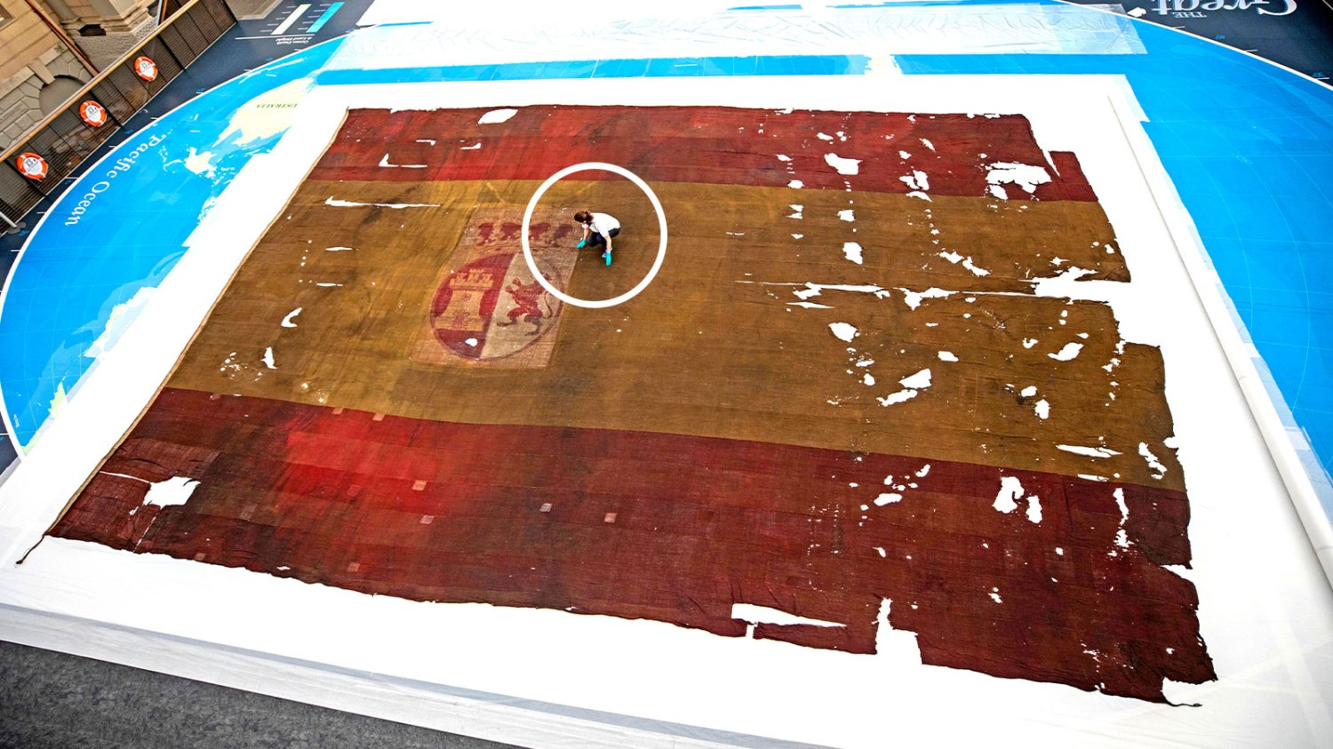 The Massive Spanish Flag from the Warship San Ildefonso (1805)
