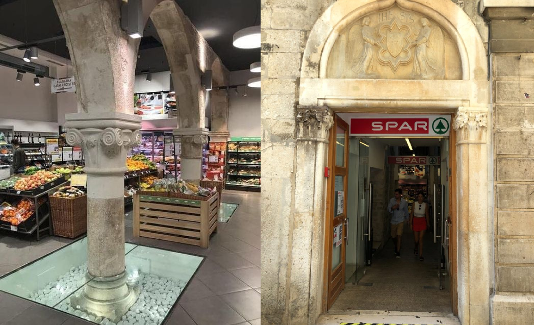 Shopping Amidst History: A Unique Grocery Store in Split, Croatia