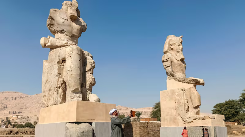Egypt restores colossal statues of pharaoh 3,200 years after earthquake