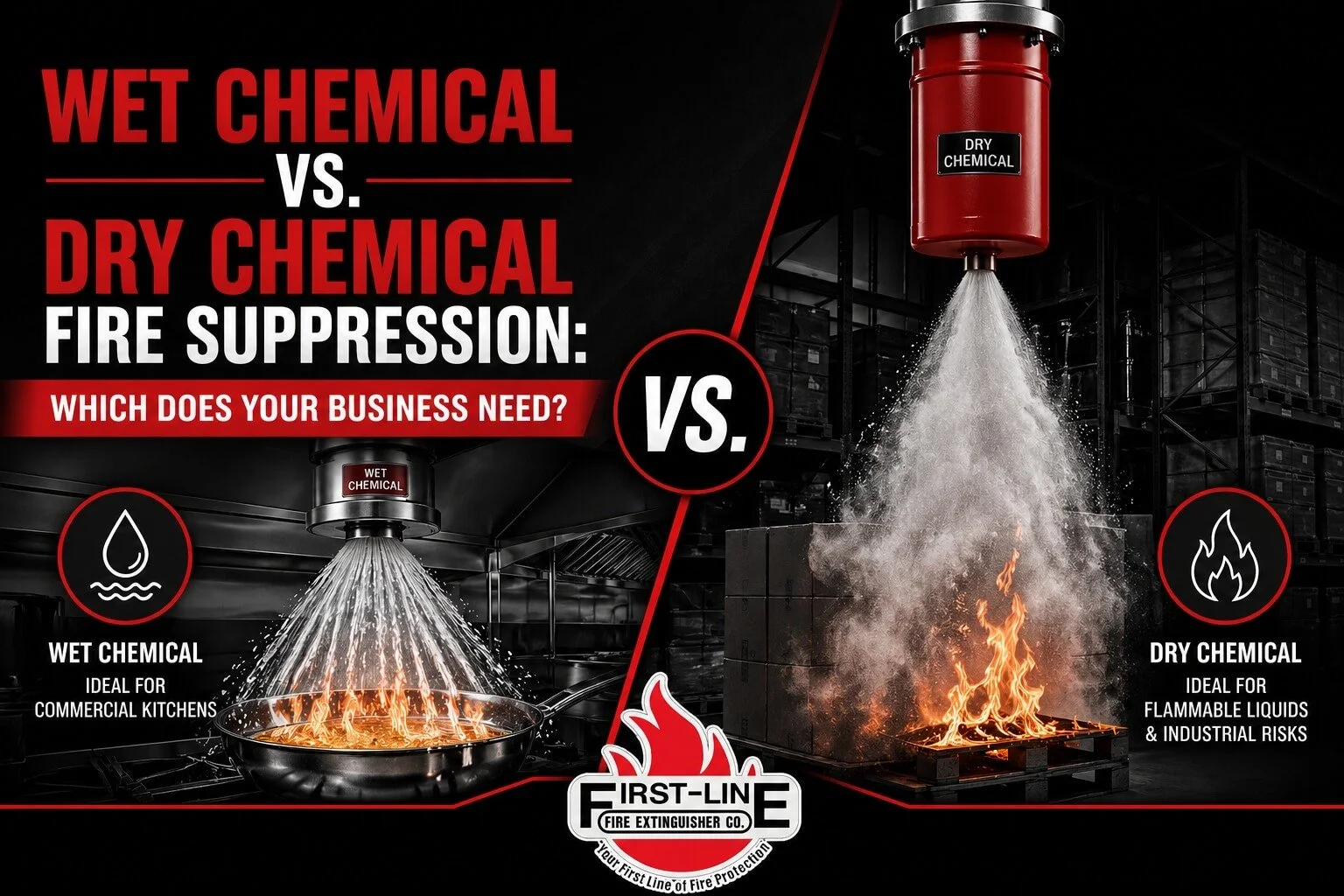 Wet Chemical vs. Dry Chemical Fire Suppression: Which Is Right? | First ...
