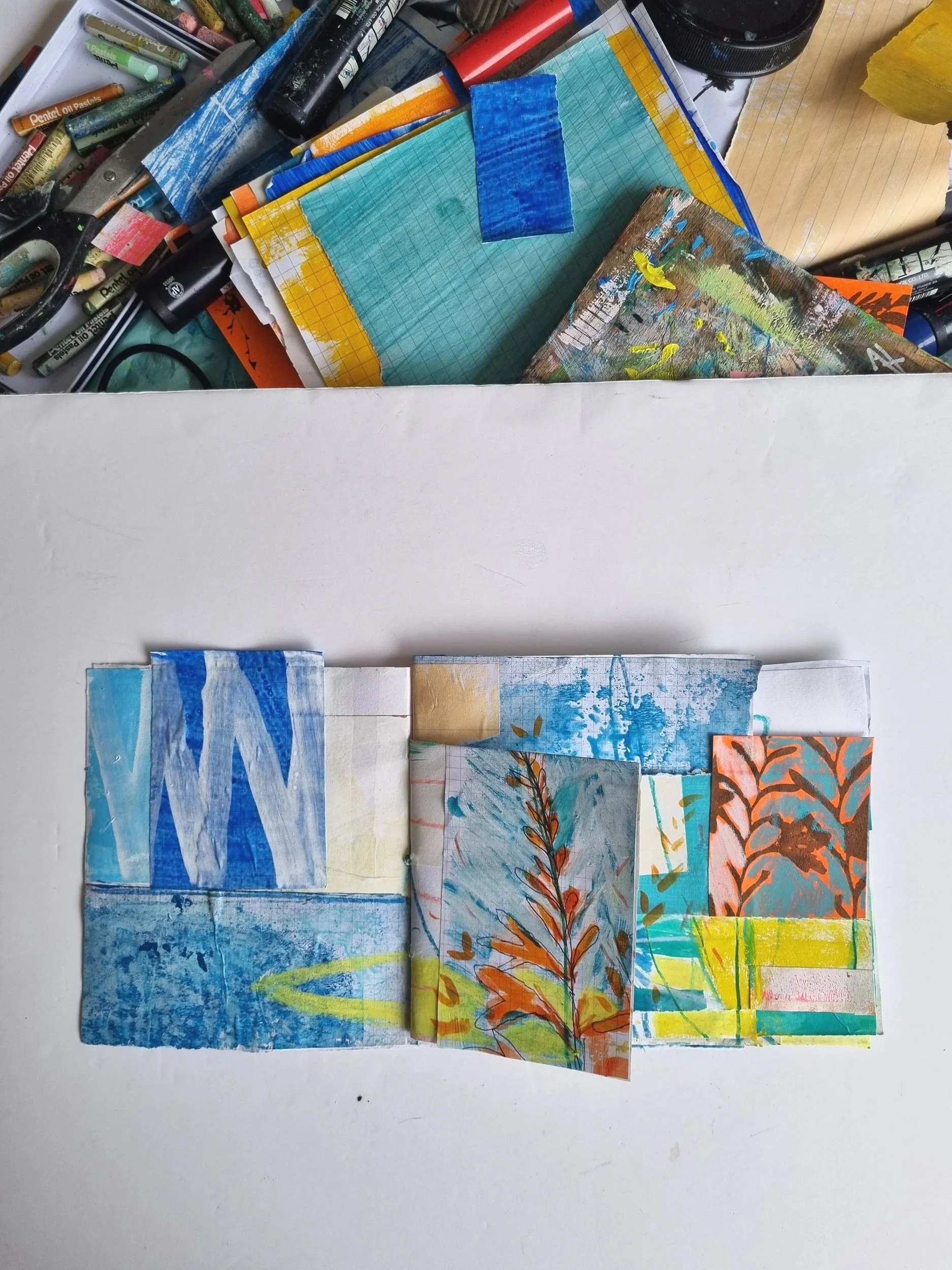 How to Make a Handmade Book from One Sheet of Paper (Easy Collage ...